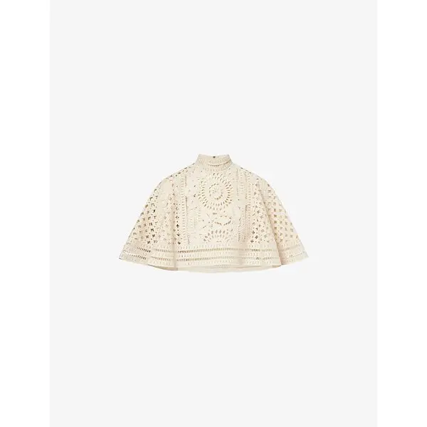 Zimmermann Indra Embroidered Cotton Cape