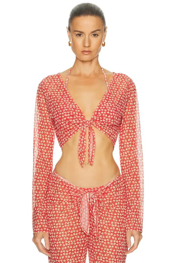 Solid & Striped The Dolly Top Red Print - Shell Print