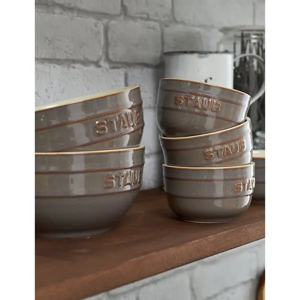 STAUB Brand-embossed Ceramic Bowl - Ancient Grey