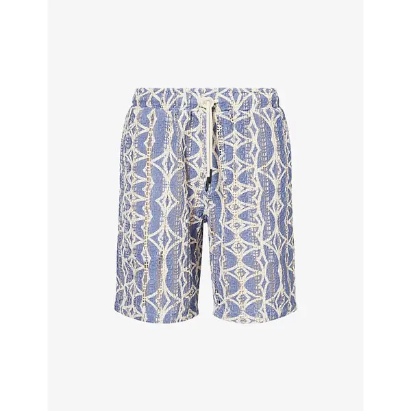 Oas Nicola Cotton Crochet Shorts - Blue