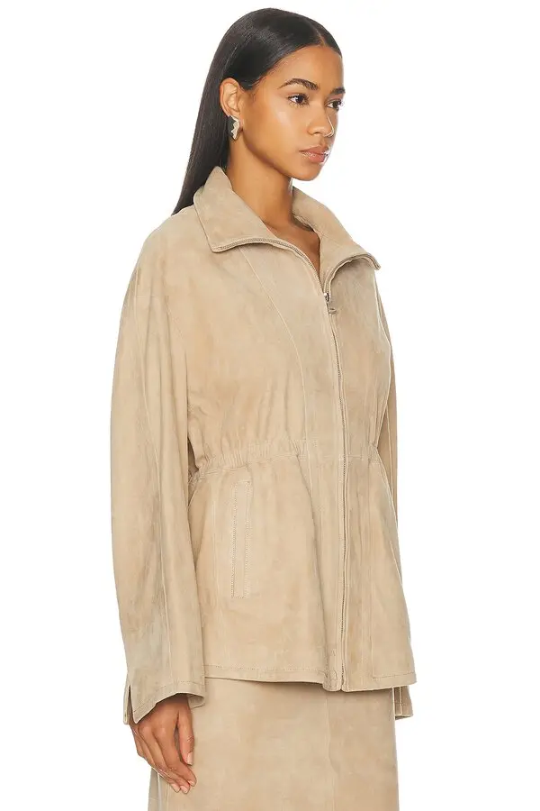 Nour Hammour Passage Suede Jacket - Creme