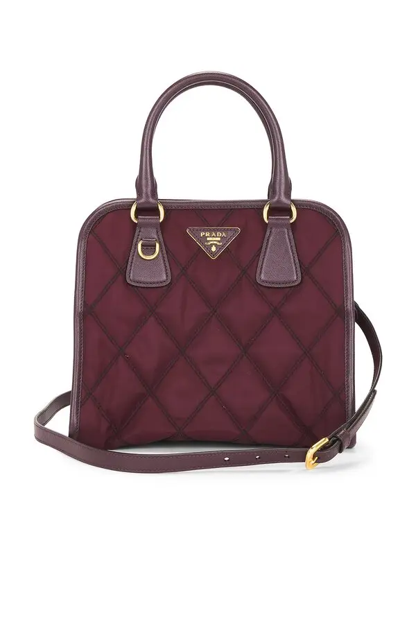 Prada Tessuto Quilted Nylon Handbag - Red