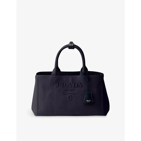 Prada Jardinière Small Cotton-canvas Top-handle Bag - Blue
