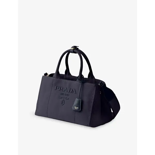 Prada Jardinière Small Cotton-canvas Top-handle Bag - Blue