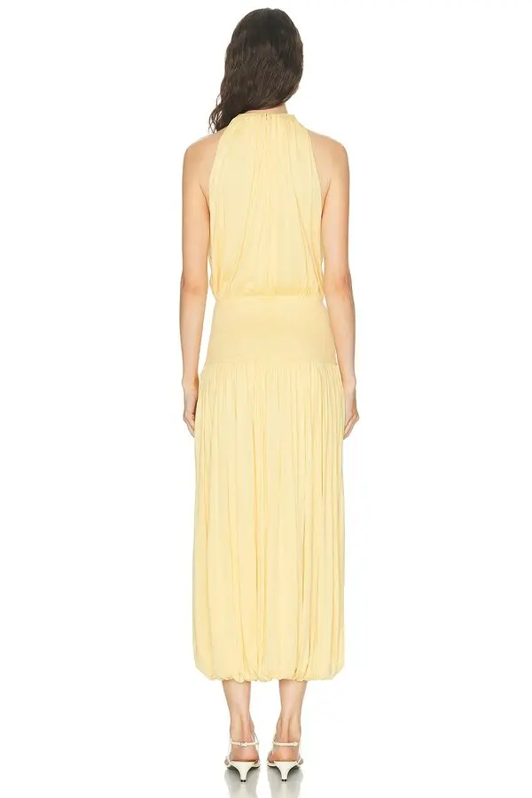 TOTEME Soft Gathered Midi Dress - Champagne