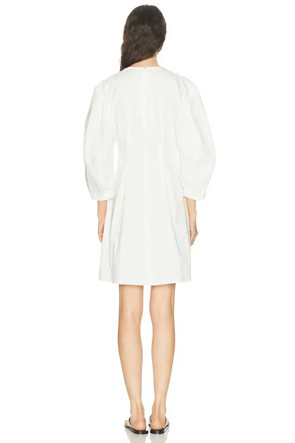 TOTEME Balloon Sleeve V-neck Dress - White
