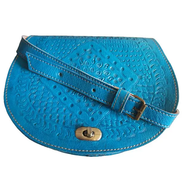 BERBER LEATHER Temara Embossed Saddle Bag