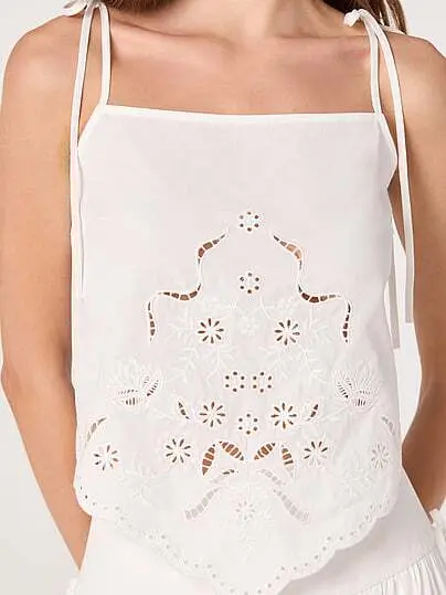 Victoria's Secret Astr The Label Stevie Eyelet Top - White,ivory