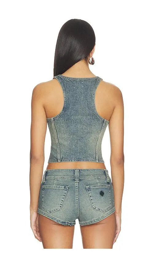 Abrand Denim Addison Racer Vest Top
