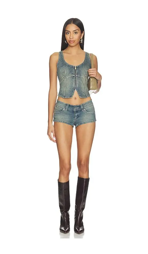 Abrand Denim Addison Racer Vest Top