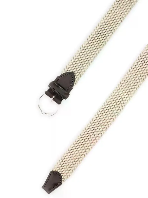 ALBERTO LUTI Elastic Braided Belt - Neutrals