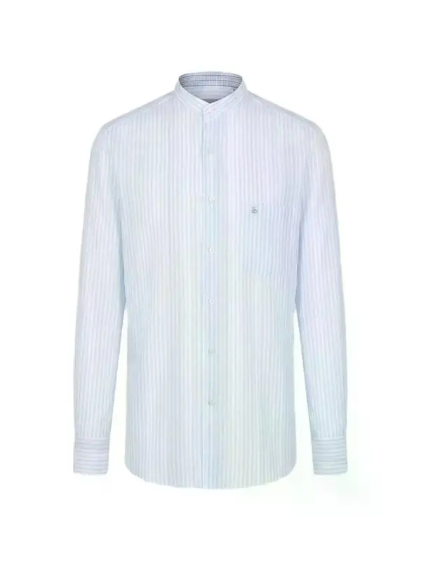 Stefano Ricci Striped Band-collar Shirt
