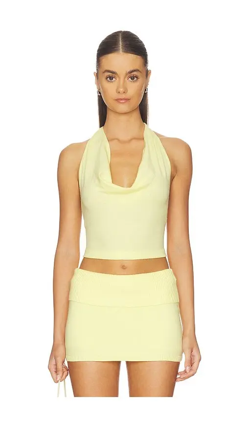 Frankies Bikinis X Jennie Briar Cloud Knit Halter Top - Yellow