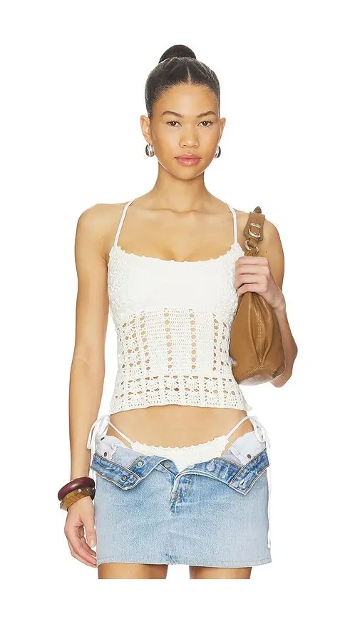 Frankies Bikinis X Jennie Nari Crochet Top - Ivory