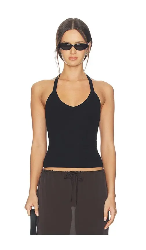Eterne V-neck Racerback Tank - Black