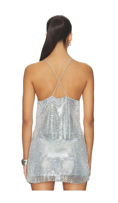 Retrofete Embellished Metallic Cami - Metallic Silver