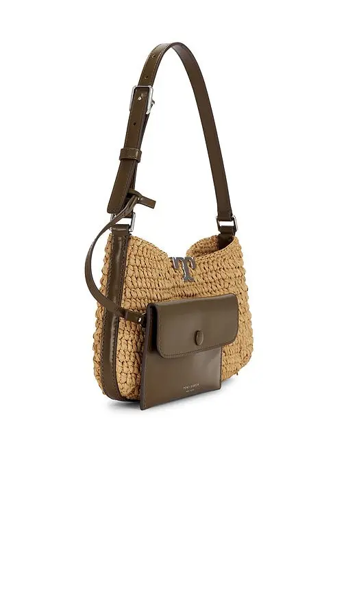 Tory Burch Eleanor Straw Slim Shoulder Bag