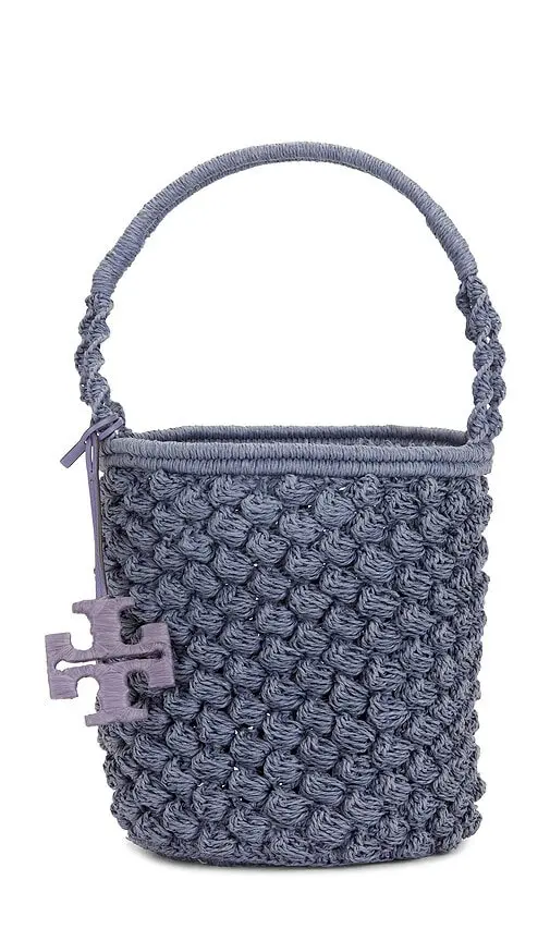 Tory Burch Ella Hand-crocheted Popcorn Stitch Bucket Bag