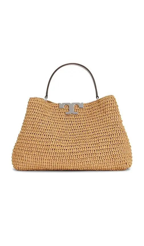 Tory Burch Eleanor Straw Satchel Bag