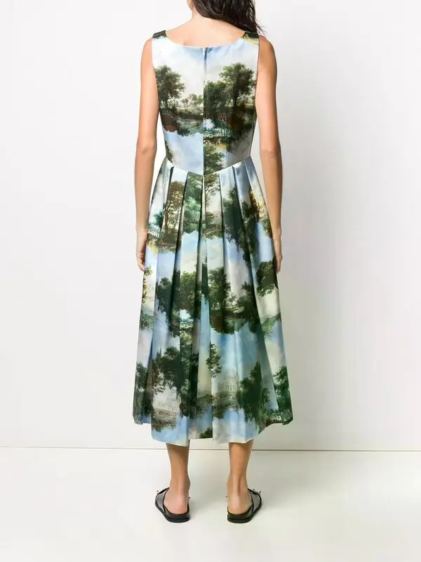 Comme Des Garçons Landscape Print A-line Dress