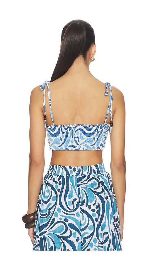 Peixoto Esti Top With Beaded Straps - Blue