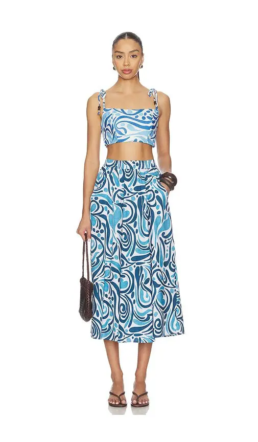 Peixoto Esti Top With Beaded Straps - Blue
