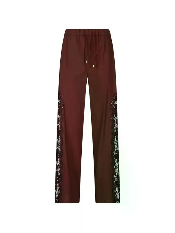 Patrizia Pepe Wood Lace-insert Drawstring Trousers