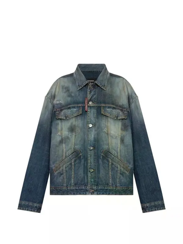Dsquared2 Distressed Faded Denim Jacket