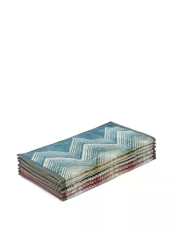 Missoni Marea Zigzag-print Face Towels - Blue