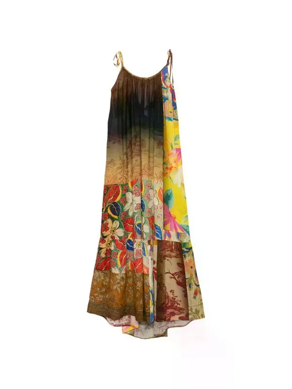 120% Lino Floral Print Maxi Dress