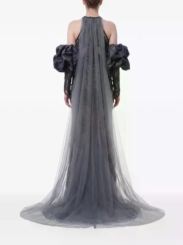 GATTINOLLI BY MARWAN Embellished Gown With Ruffled Sleeves