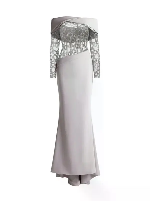 GATTINOLLI BY MARWAN Off-shoulder Embroidered Gown