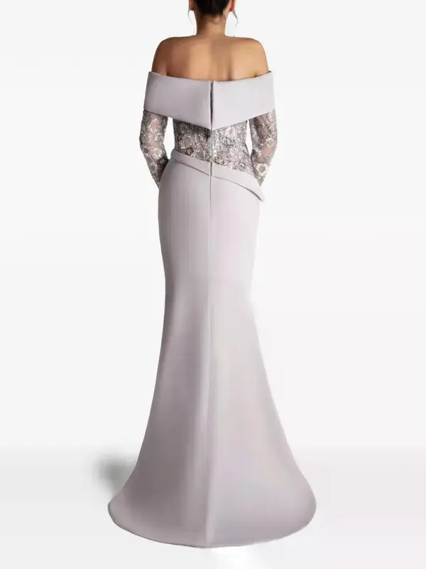 GATTINOLLI BY MARWAN Off-shoulder Embroidered Gown
