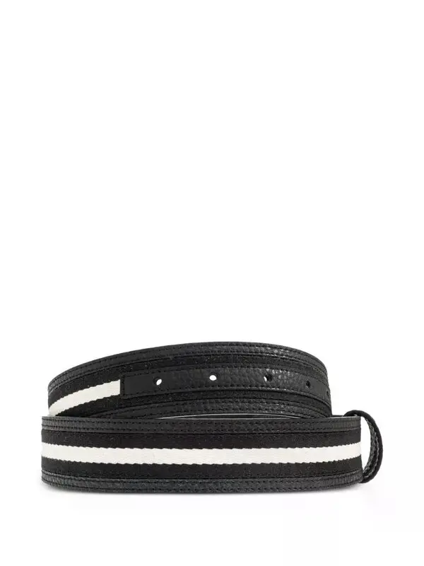 Bally Logo Plaque Striped Belt