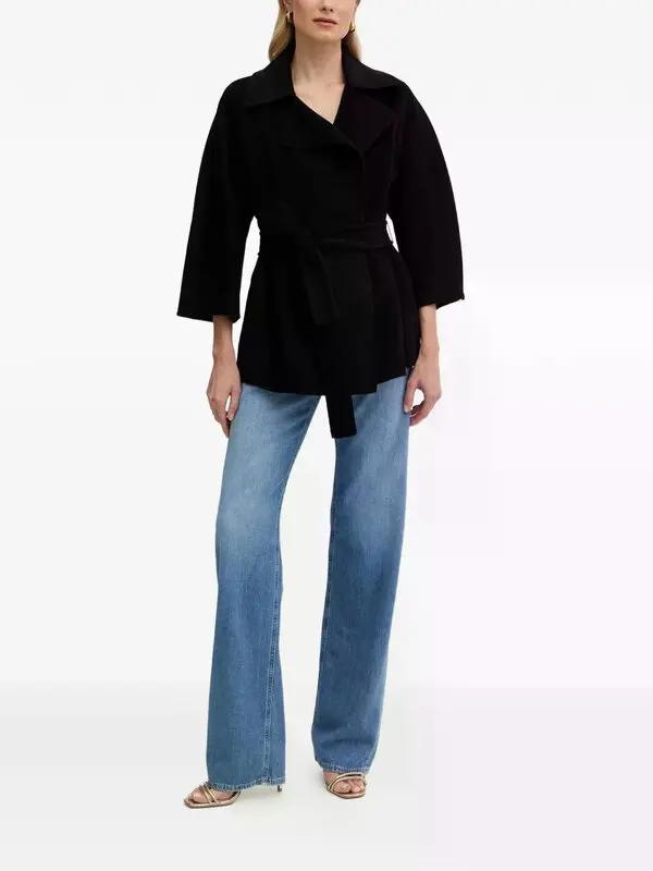 Elisabetta Franchi Belted Three-quarter Sleeve Coat