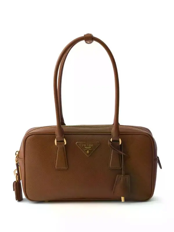 Prada Saffiano Leather Top-handle Bag - Brown