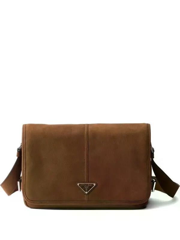 Prada Nubuck Leather Shoulder Bag - Brown