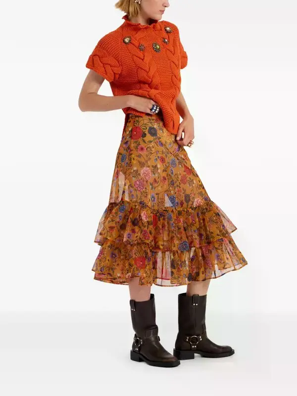 La DoubleJ Charlotte Organza Midi Skirt