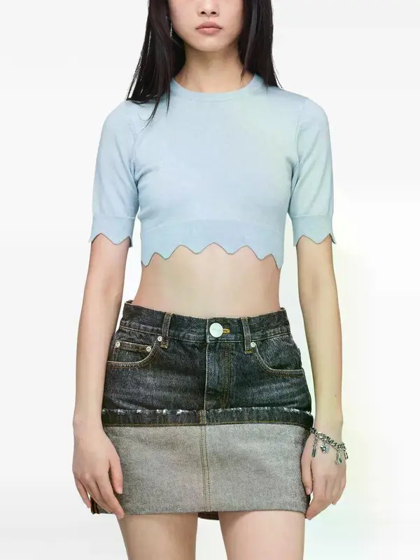 Marc Jacobs Daisy Scalloped Cropped Sweater