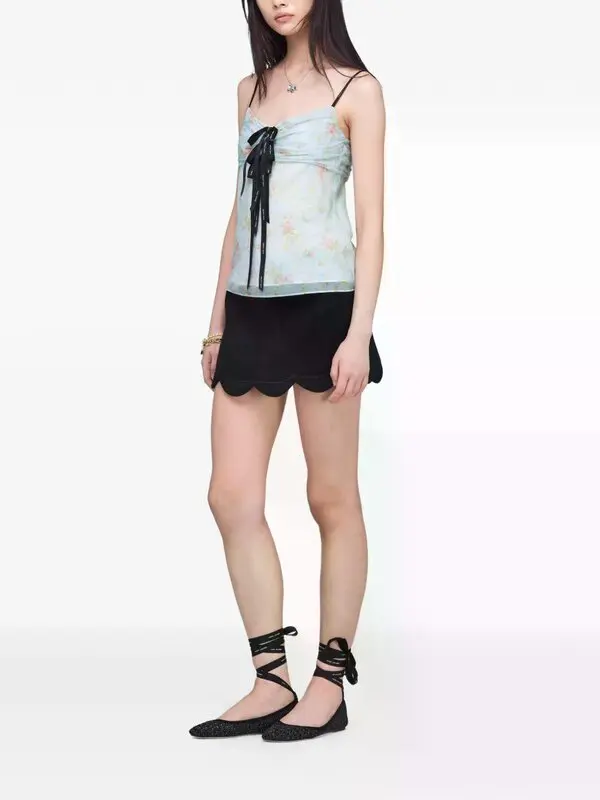 Marc Jacobs Blurred Floral Bow Top - Blue