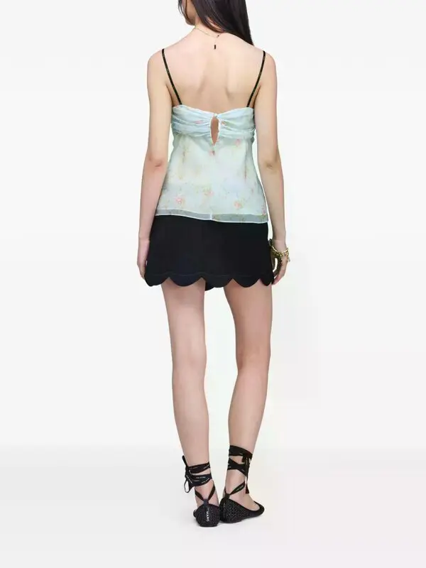 Marc Jacobs Blurred Floral Bow Top - Blue