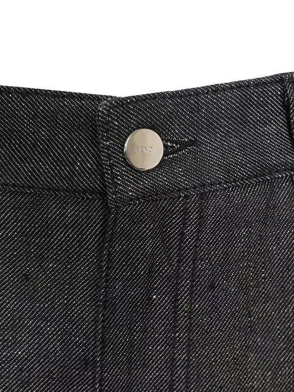 Fendi Logo-embroidered Straight Leg Jeans