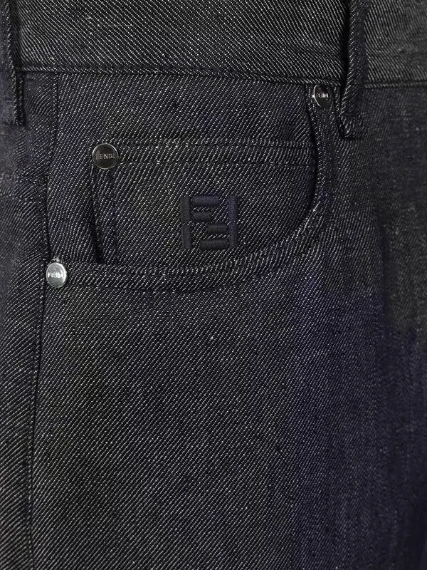 Fendi Logo-embroidered Straight Leg Jeans
