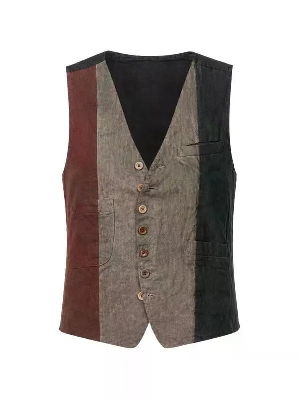 ALEKSANDR MANAMÏS Colour-block Button-up Gilet