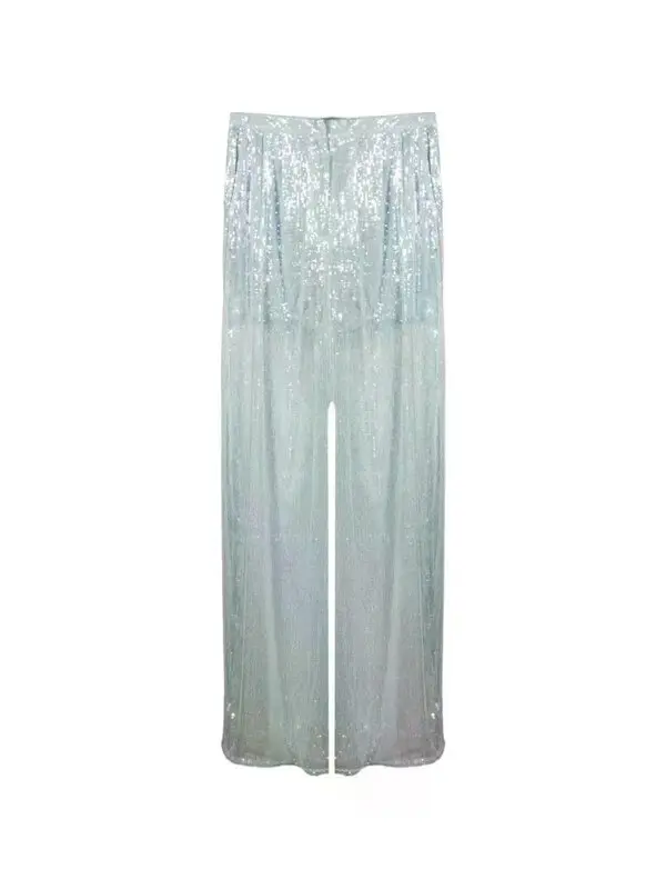TWENTY FOURHAITCH Sequin Embellished Satin Detail Trousers