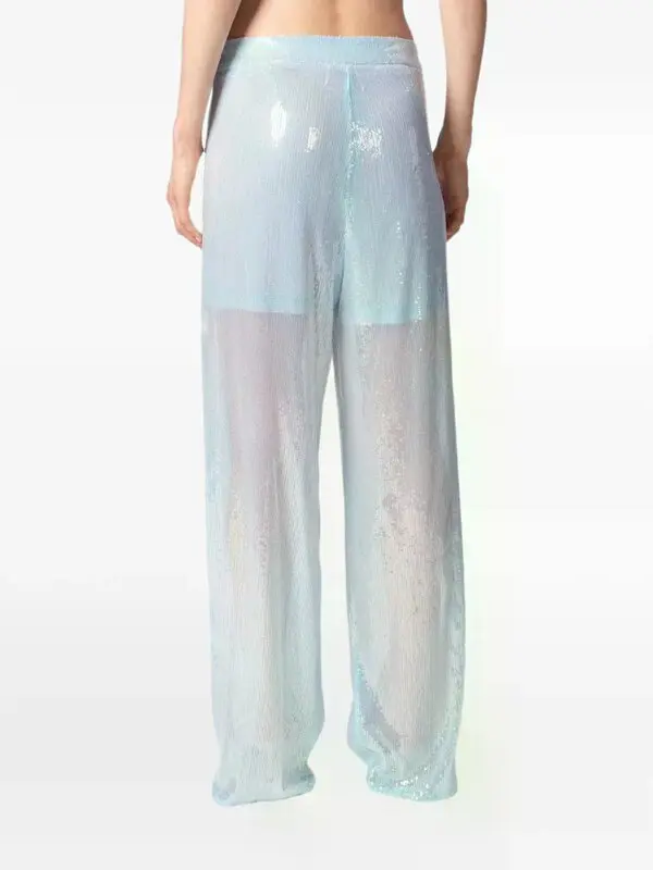 TWENTY FOURHAITCH Sequin Embellished Satin Detail Trousers
