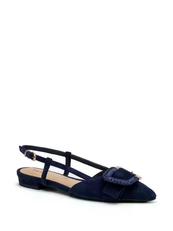 FRAU Buckle-detail Suede Slingback Pumps