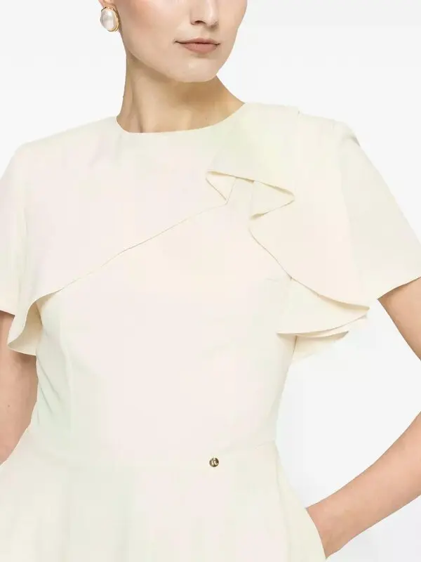 NISSA Ruffled A-line Dress - Neutrals