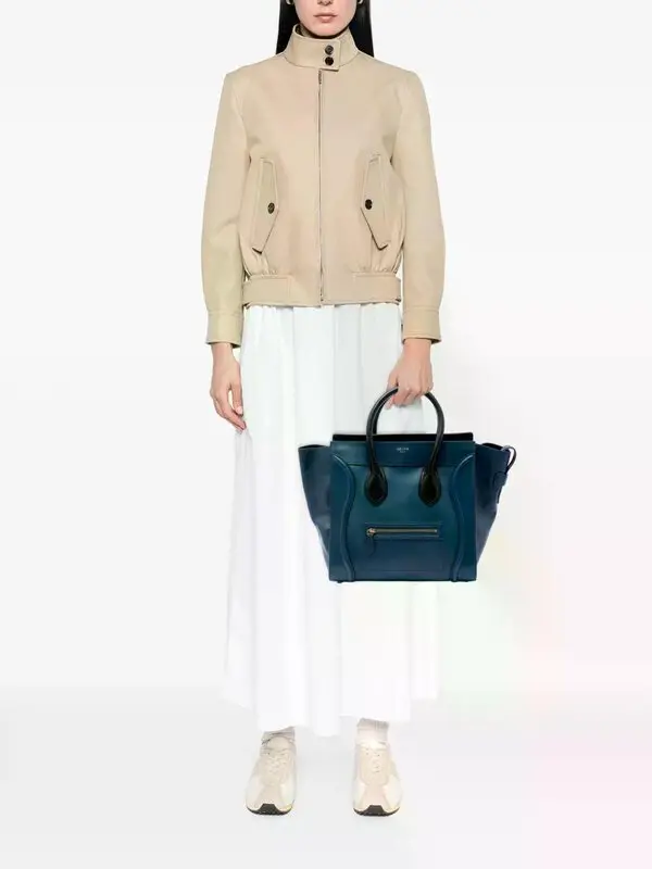 Celine Mini Bicolor Leather Luggage Tote Bag