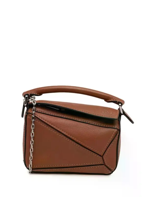 Loewe Nano Calfskin Puzzle Satchel - Brown